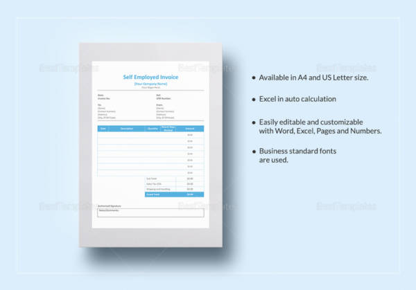 FREE 10 Self Employed Invoice Samples Templates In PDF MS Word