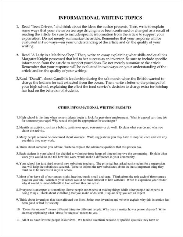 FREE 7 Informational Writing Samples And Templates In PDF
