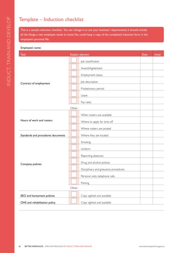 FREE 13 Induction Checklist Samples Templates In PDF MS Word