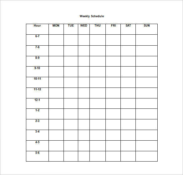 FREE 10 Weekly Task Schedule Samples Templates In PDF MS Word Excel