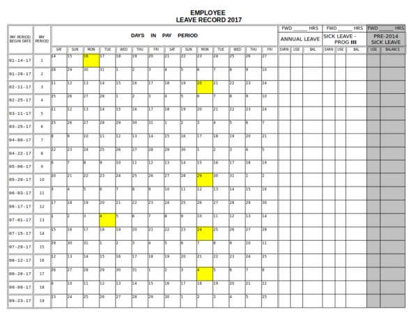 FREE 10 Leave Schedule Samples Templates In PDF MS Word Excel