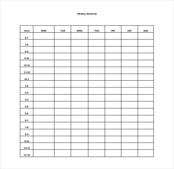 Weekly Schedule Template Microsoft Word Free Word Template