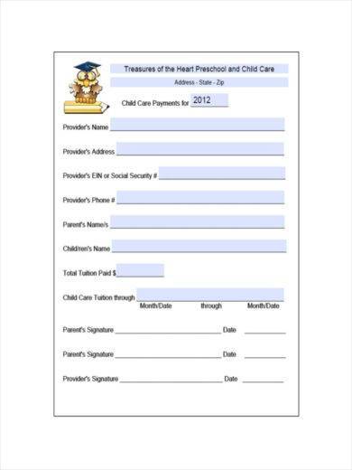 FREE 11 Daycare Receipt Samples And Templates In PDF MS Word