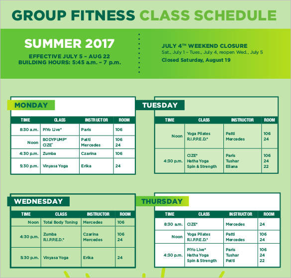 FREE 18 Weekly Group Schedule Templates In PDF MS Word Excel