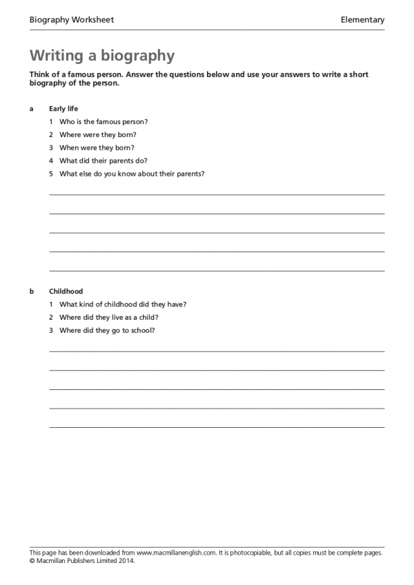 FREE 13 Biography Worksheet Templates In PDF MS Word FREE 13 Biography Worksheet Templates In PDF MS Word