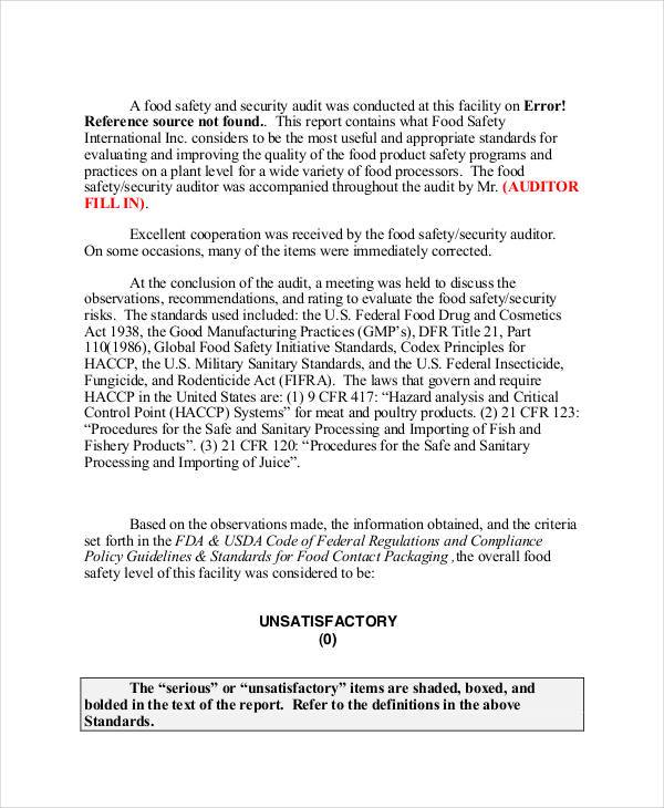 FREE 13 Safety Audit Report Templates In PDF MS Word