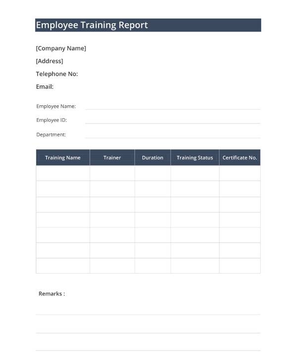 FREE 24 Sample Training Reports In PDF MS Word Pages