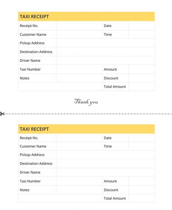 FREE 13 Taxi Receipt Templates In PDF Google Docs Google Sheets 