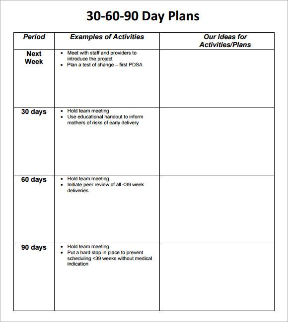 FREE 18 30 60 90 Day Action Plan Samples In PDF MS Word Pages Google Docs