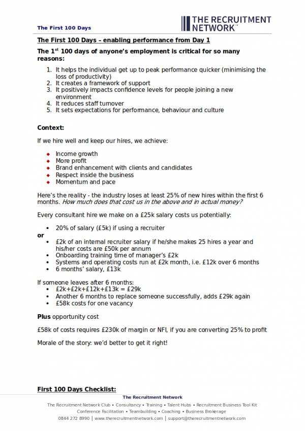 FREE 11 100 Day Plan Templates In PDF MS Word