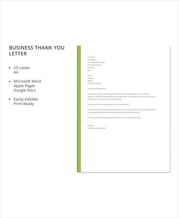 13+ Sample Professional Thank You Letters – PDF, DOC, Apple Pages ...