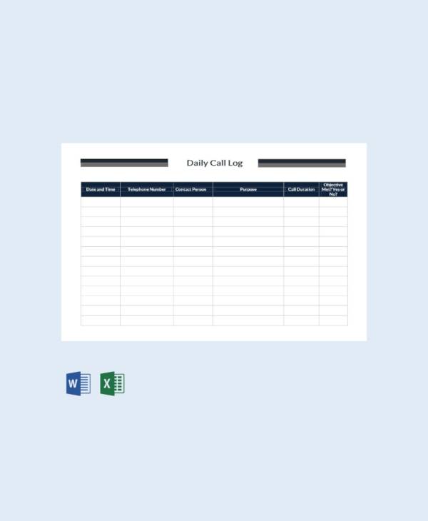 FREE 30 Sample Log Templates In PDF MS Word Excel
