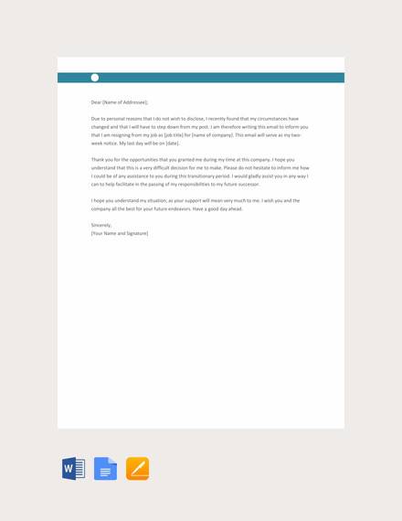 Resignation Letter To Hr For Personal Reasons Digital Marketing Resume Headline Resume 