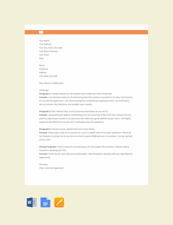 FREE 14 Application Letter Templates In PDF MS Word Excel