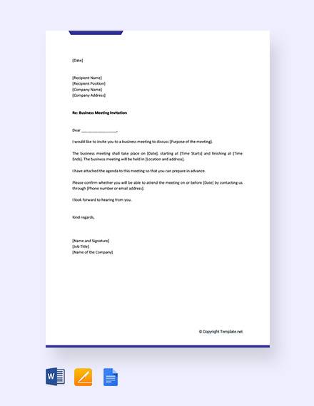 FREE 13 Business Meeting Invitation Letter Templates In PDF MS Word 