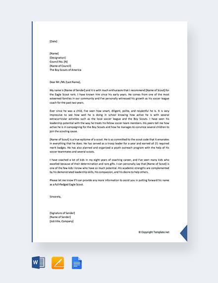 FREE 13 Sample Eagle Scout Recommendation Letter Templates In PDF MS 
