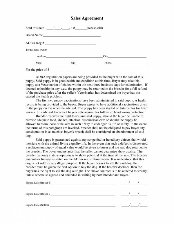 Free Puppy Contract Template Free Printable Templates