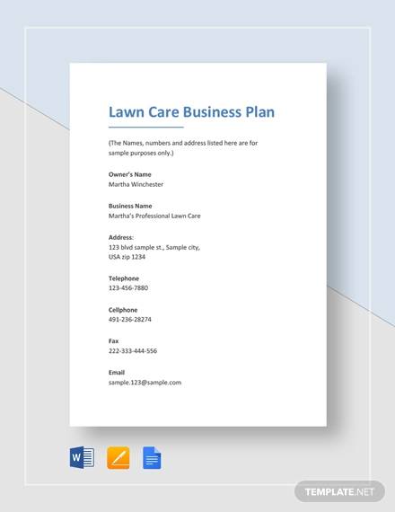 FREE 11 Lawn Care Business Plan Templates In PDF MS Word