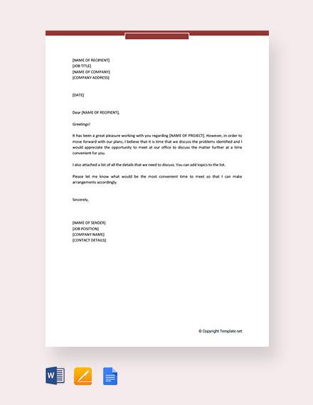 FREE 13 Sample Business Meeting Invitation Letter Templates In MS Word 