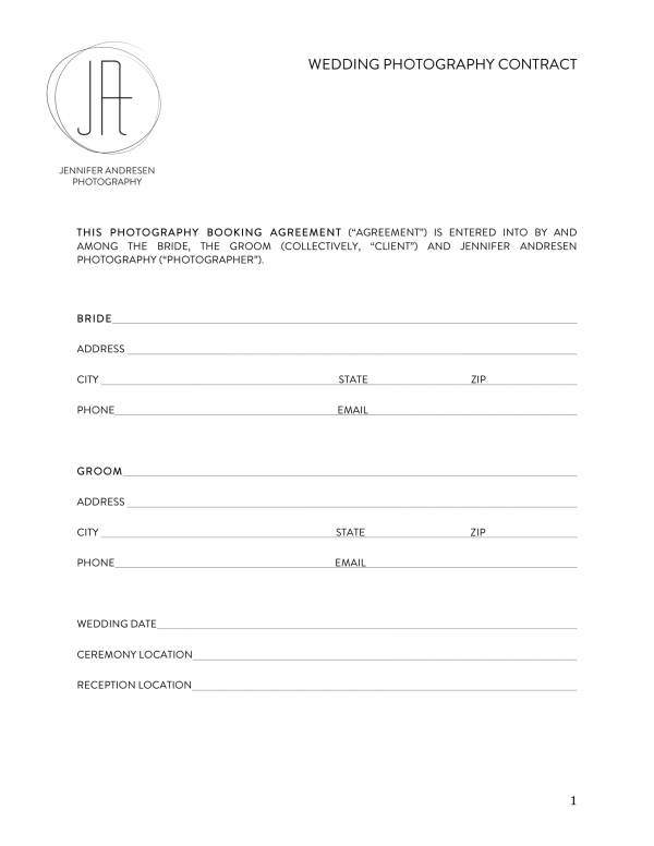 Photography Contract Template Google Docs