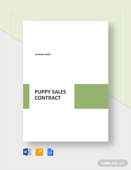 FREE 7 Puppy Sales Contract Samples Templates In PDF MS Word 
