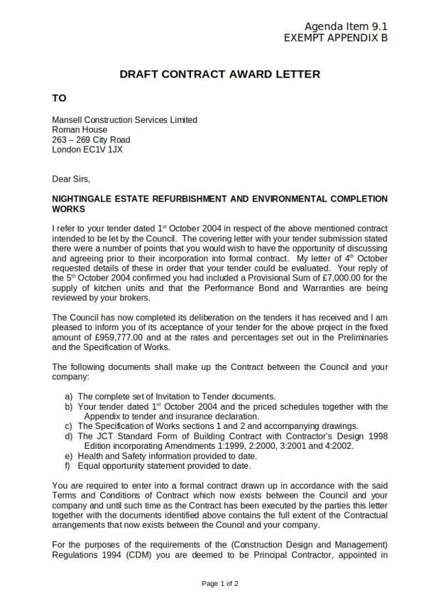 Awarded Tenders