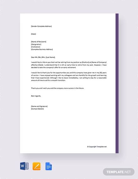 FREE 8 Sample Retirement Resignation Letter Templates In PDF MS Word 