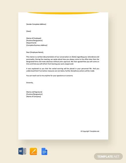 Warning Letter For Attendance Lateness Database Letter Template 