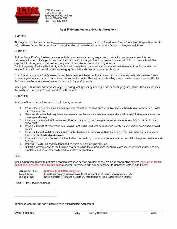 FREE 7 Commercial Roofing Contract Templates In PDF MS Word Google 
