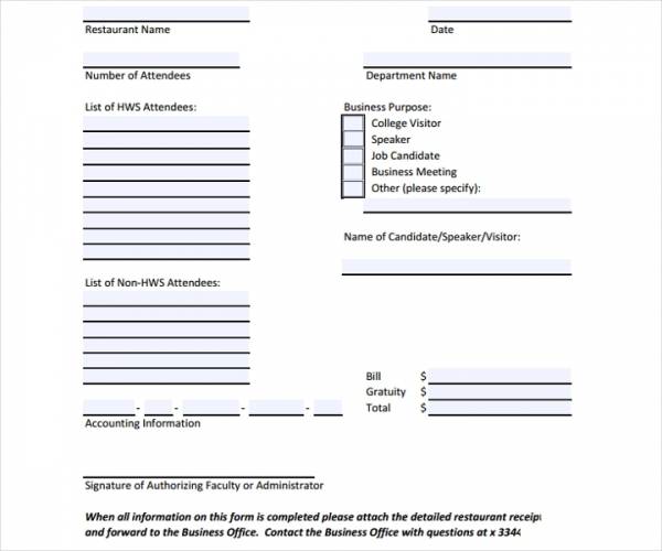 FREE 11 Restaurant Bill Receipt Templates In PDF MS Word