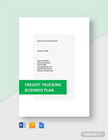 FREE 11 Trucking Business Plan Templates In PDF MS Word Google 