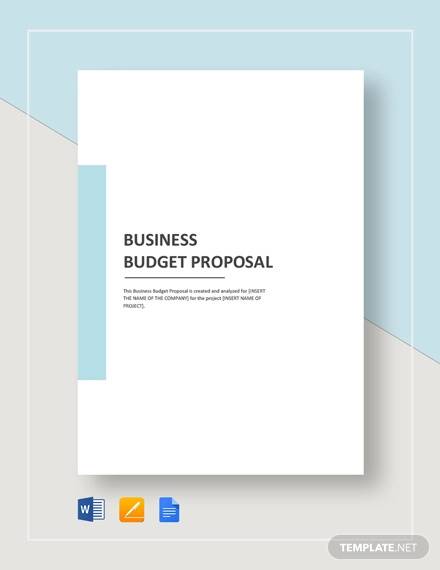 FREE 10 Budget Proposal Templates In Google Docs MS Word Pages PDF