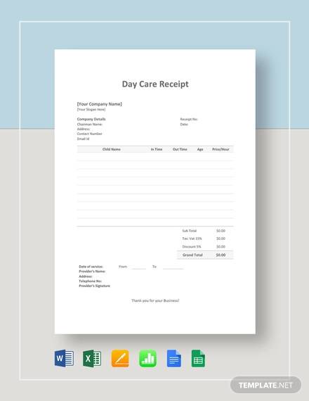 FREE 11 Daycare Receipt Samples And Templates In PDF MS Word