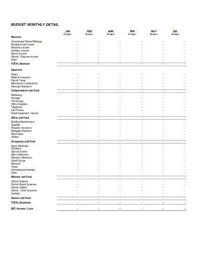 FREE 9 Church Budget Worksheet Samples In PDF Excel