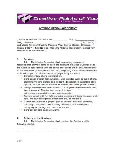 Interior Design Contract Sample PDF Template