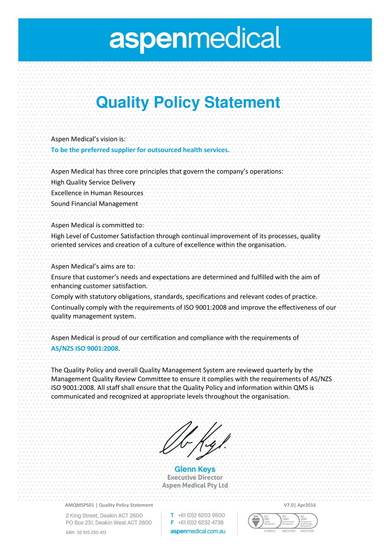 Quality Policy Statement Template Free FREE PRINTABLE TEMPLATES