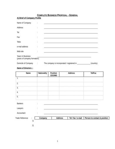 FREE 11 Sample Business Loan Proposal Templates In MS Word Google 