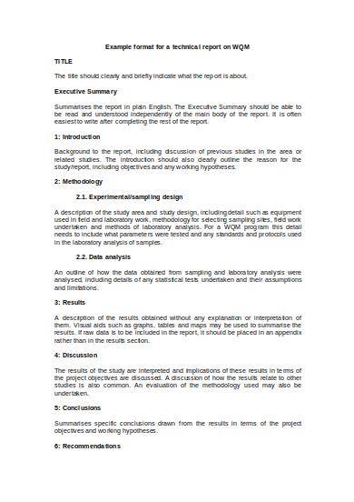 FREE 14 Technical Report Samples In PDF MS Word