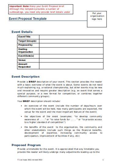 FREE 9 Event Proposal Samples In PDF MS Word