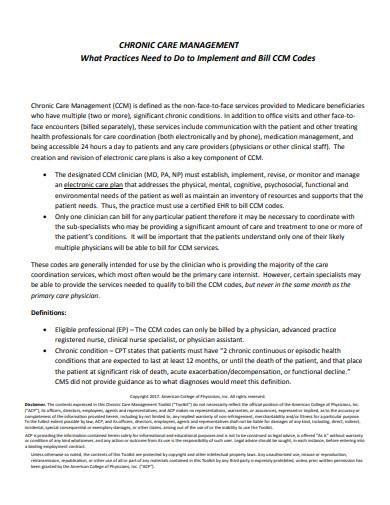 FREE 10 Chronic Care Management Samples In PDF DOC