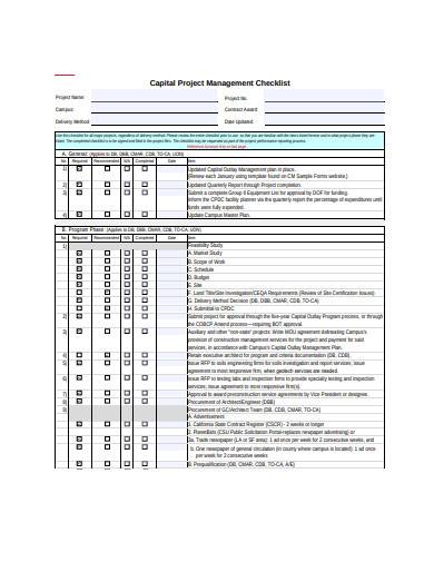 FREE 14 Project Management Checklist Samples In PDF DOC