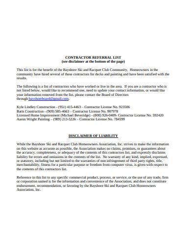 FREE 5 Contractor Disclaimer Samples In PDF MS Word
