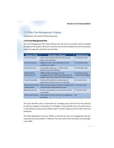 FREE 9 Cost Management Plan Samples In PDF DOC