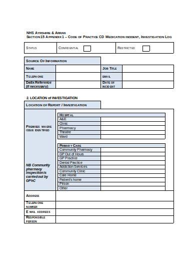 FREE 5 Investigation Log Samples In PDF DOC