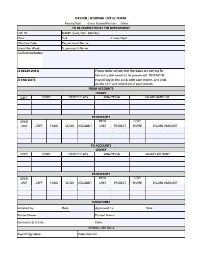 FREE 10 Journal Entry Templates In PDF