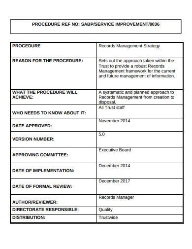FREE 11 Records Management Strategy Samples In PDF DOC