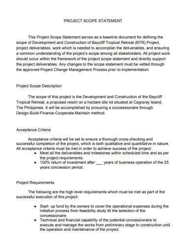 FREE 13 Project Scope Statement Samples In PDF MS Word