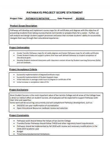 FREE 13 Project Scope Statement Samples In PDF MS Word