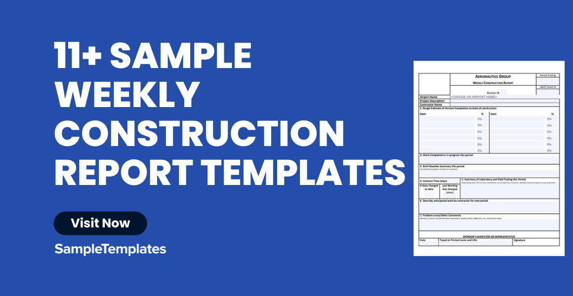 FREE 11+ Weekly Construction Report Samples in PDF | MS Word