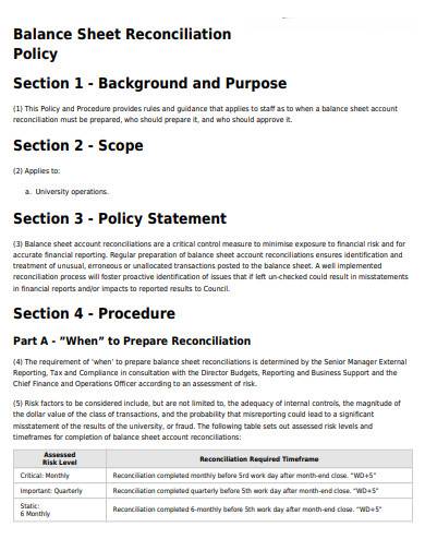 FREE 9 Balance Sheet Reconciliation Samples Templates In PDF MS Word FREE 9 Balance Sheet Reconciliation Samples Templates In PDF MS Word